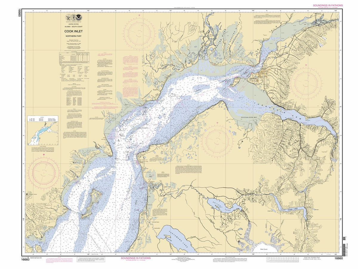 2012 Nautical Map of Cook Inlet Anchorage Alaska – Genealogical Surveyor