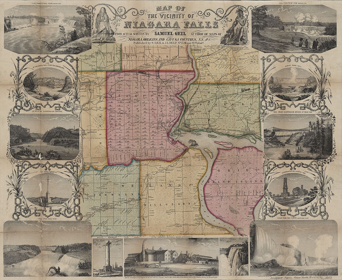 1853 Map of Niagara Falls New York and Vicinity – Genealogical Surveyor