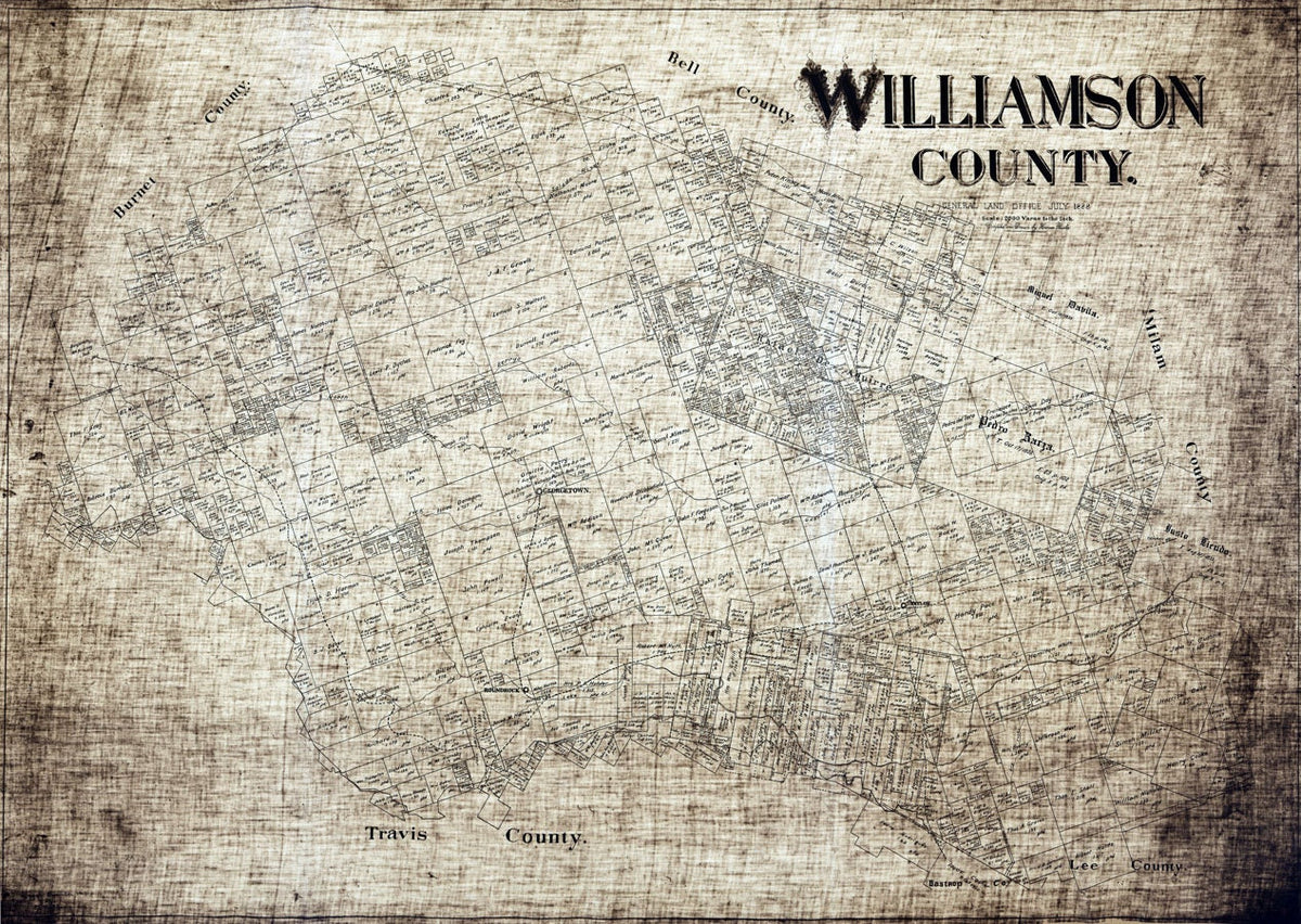 1917 Map of Williamson County Texas – Genealogical Surveyor
