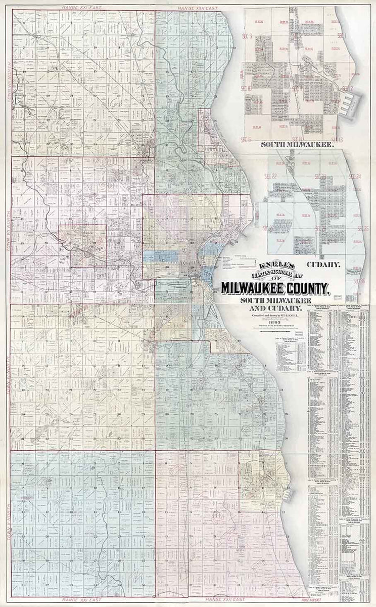 1893 Map of Milwaukee County Wisconsin – Genealogical Surveyor