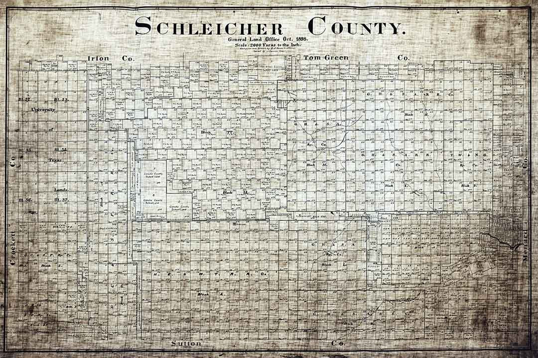 1898 Farm Line Map of Schleicher County Texas – Genealogical Surveyor