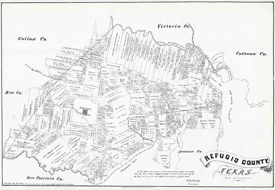1879 Farm Line Map of Refugio County Texas – Genealogical Surveyor