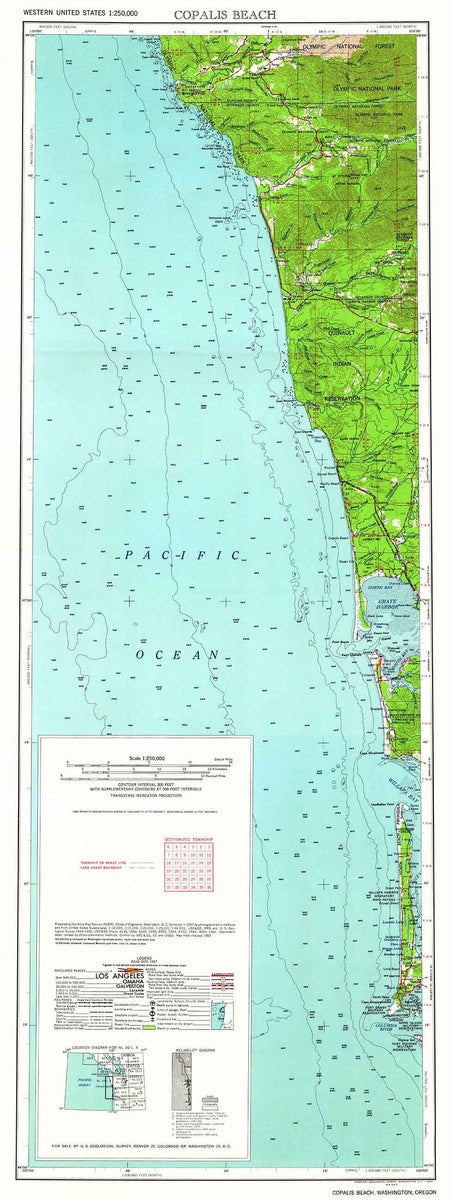 1963 Topo Map of Copalis Beach Washington – Genealogical Surveyor