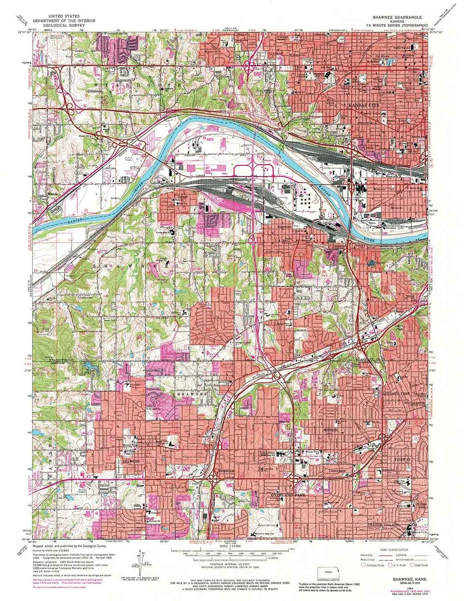 1964 Topo Map of Shawnee Kansas – Genealogical Surveyor