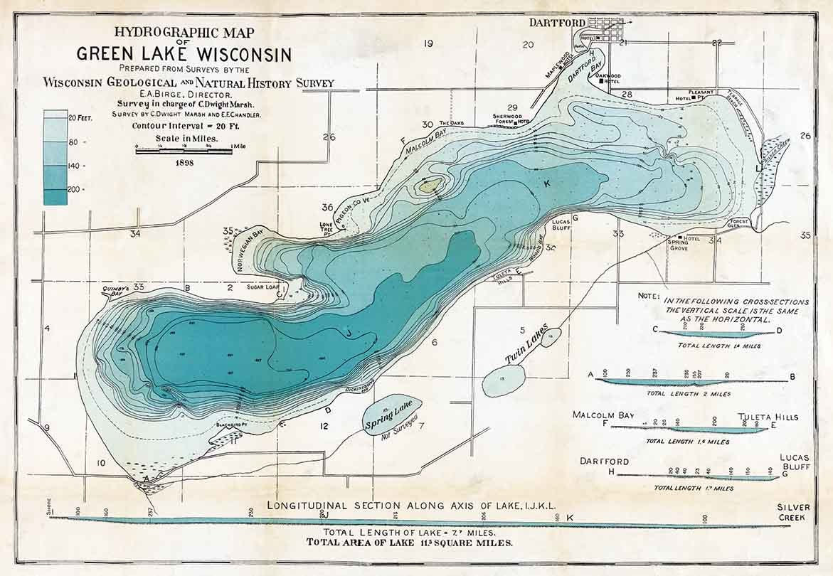 1898 Map of Green Lake Wisconsin – Genealogical Surveyor
