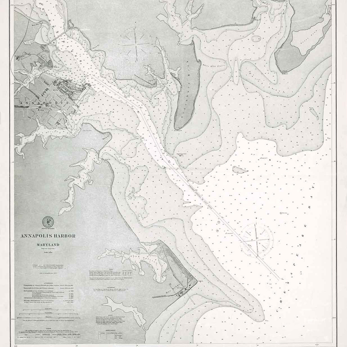 1976 Nautical Map of Annapolis Harbor Maryland – Genealogical Surveyor