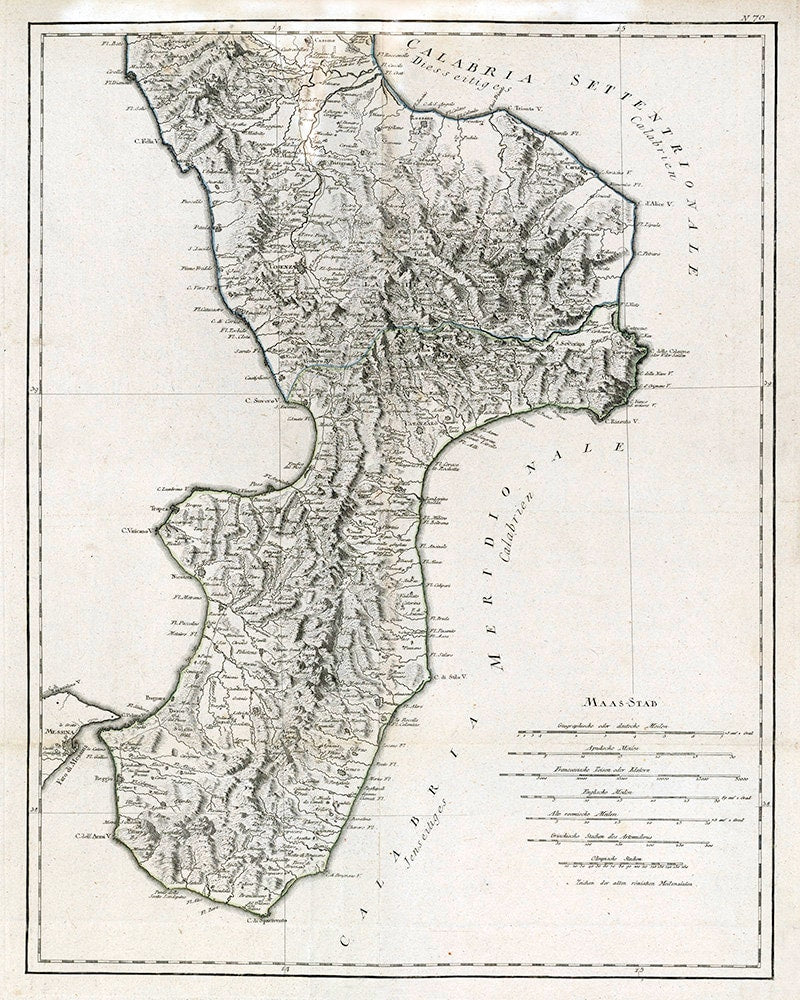 1731 Map of Calabria Italy – Genealogical Surveyor