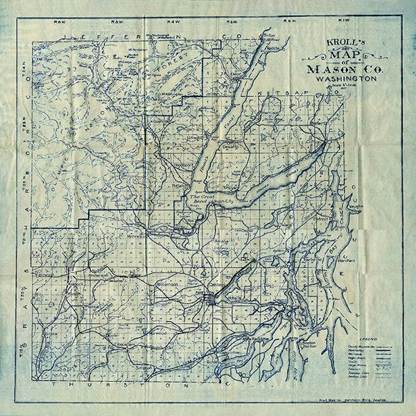 1917 Map of Mason County Washington – Genealogical Surveyor