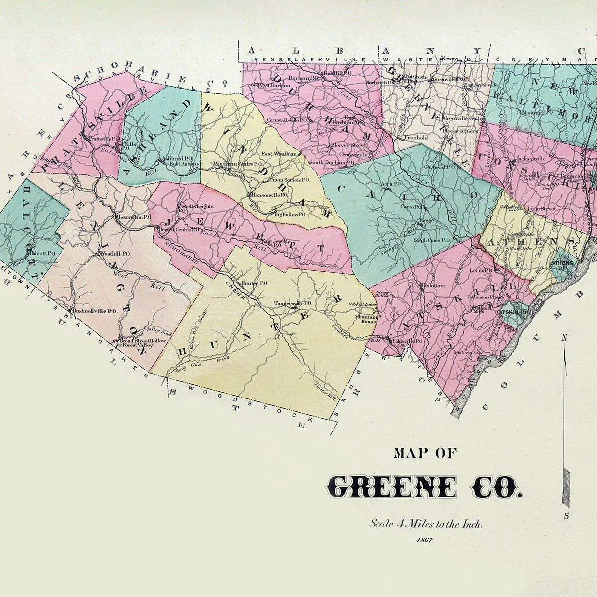 1867 Map of Greene County New York – Genealogical Surveyor