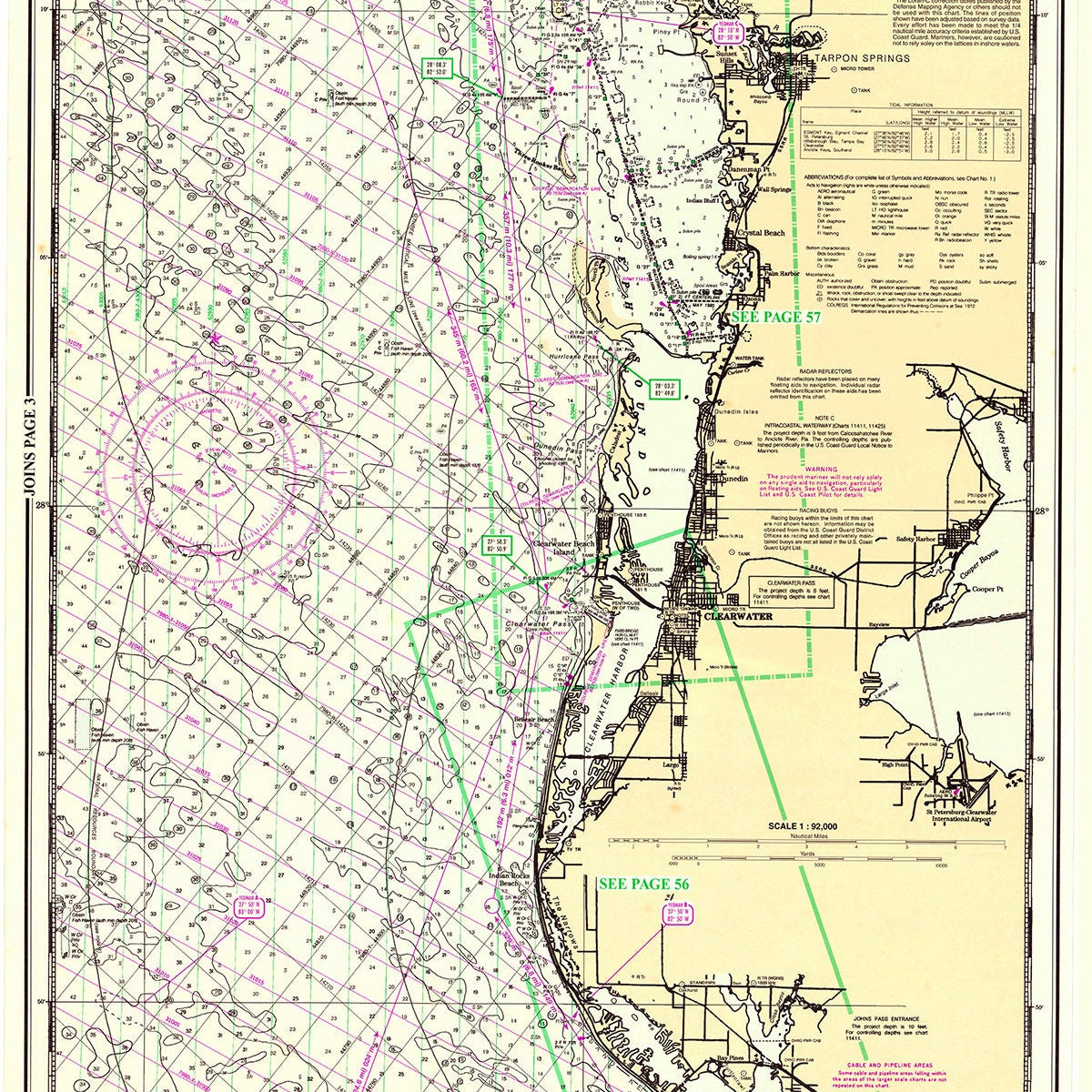 1996 Nautical Chart Map of St Joseph Sound Florida Clearwater Tarpon S ...
