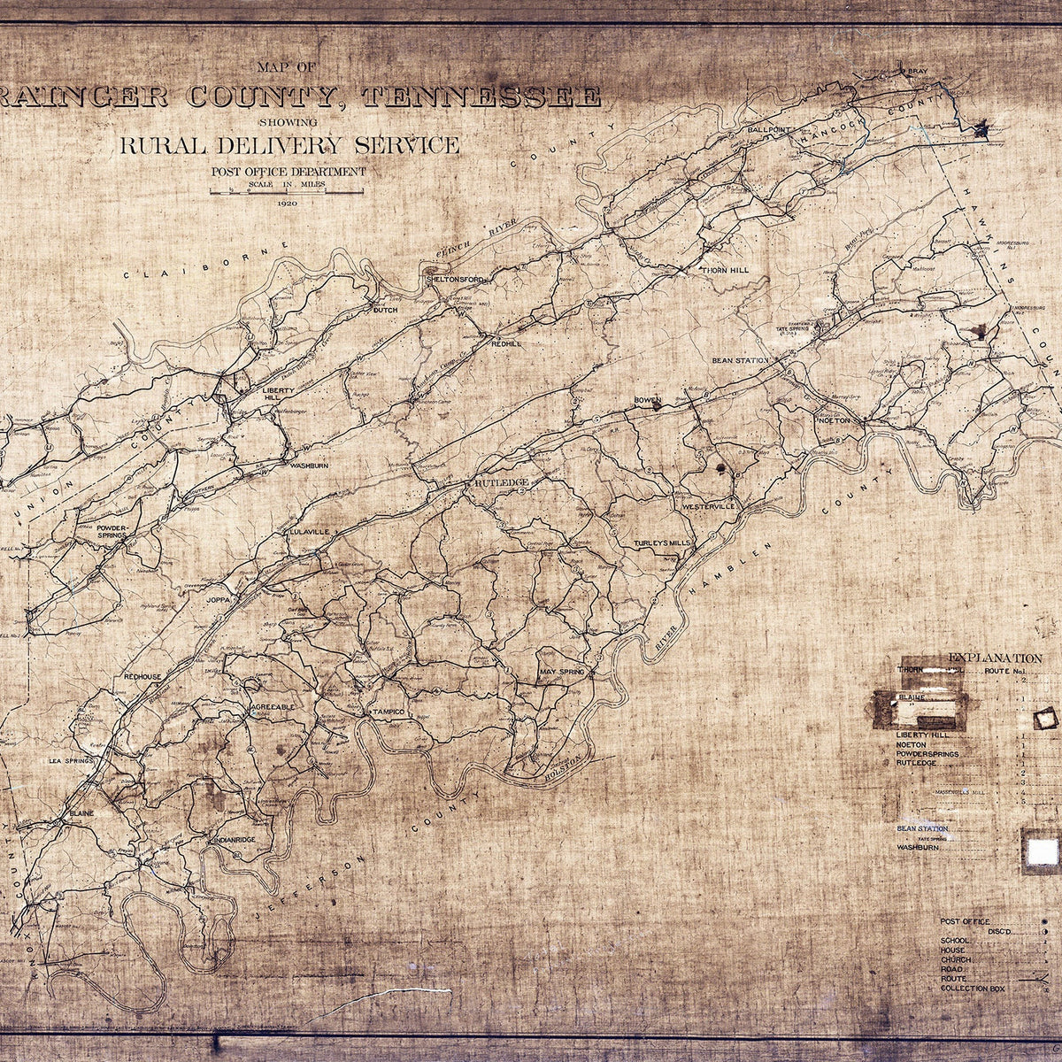 1920 Map of Grainger County Tennessee – Genealogical Surveyor