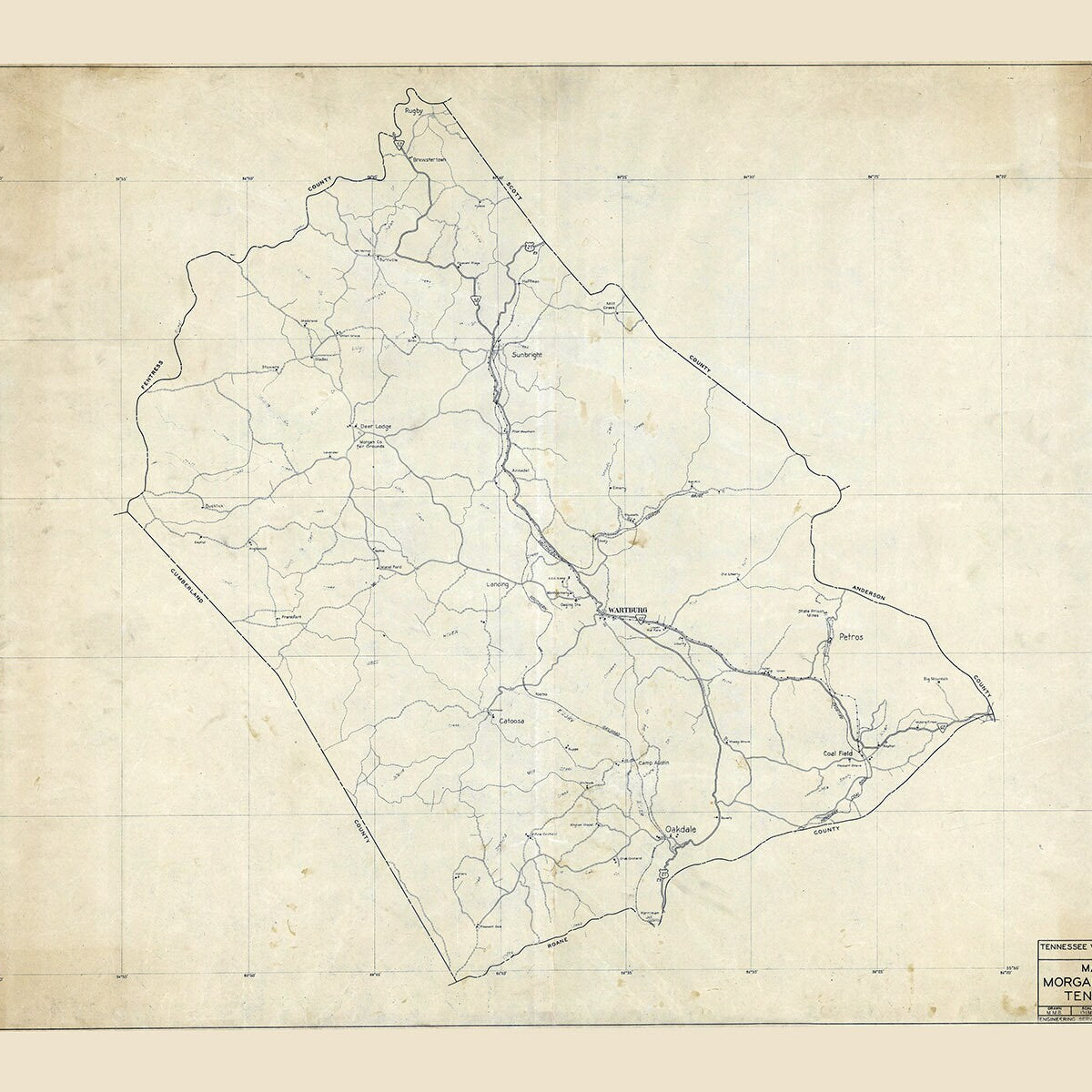 1935 Map of Morgan County Tennessee – Genealogical Surveyor
