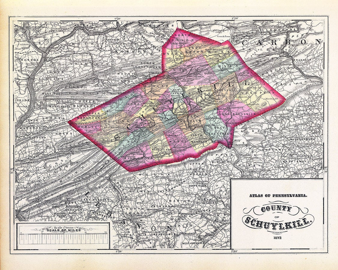 1872 Map of Schuylkill County Pennsylvania – Genealogical Surveyor
