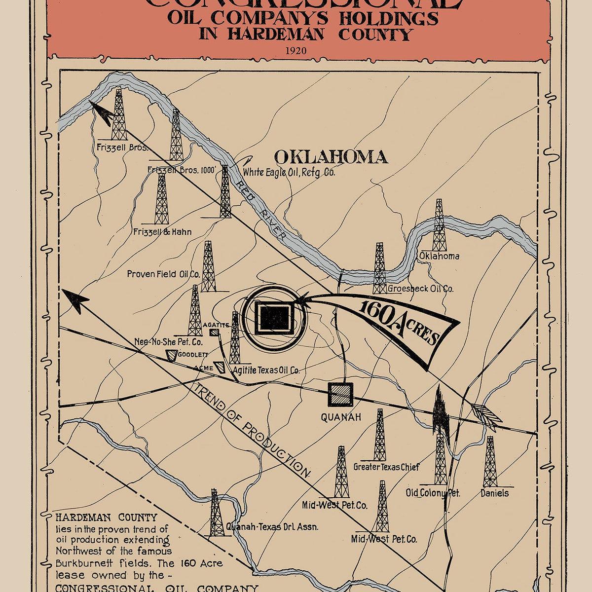 1920 Oil Field Map of Hardeman County Texas – Genealogical Surveyor