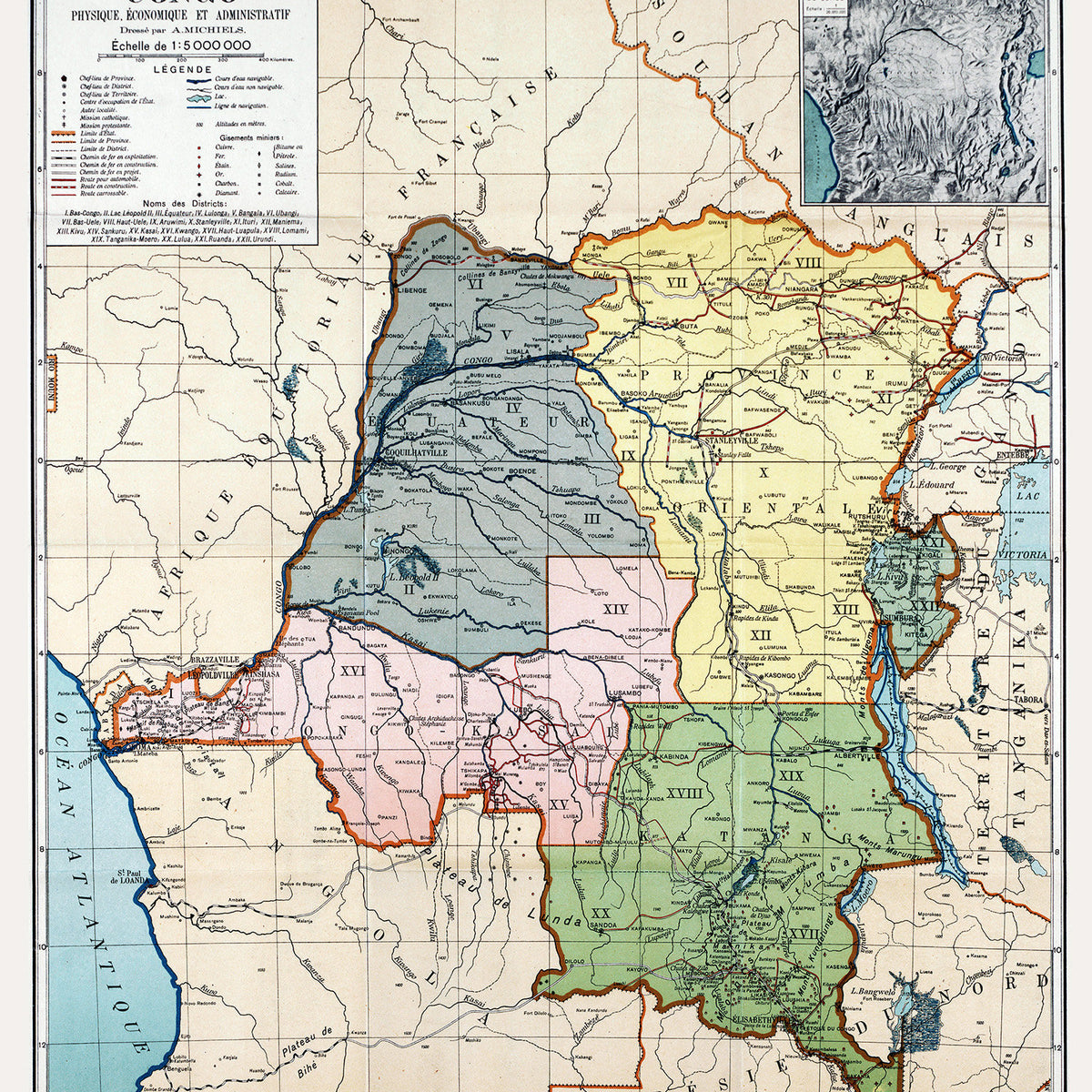 1879 Map of Congo Democratic Republic – Genealogical Surveyor