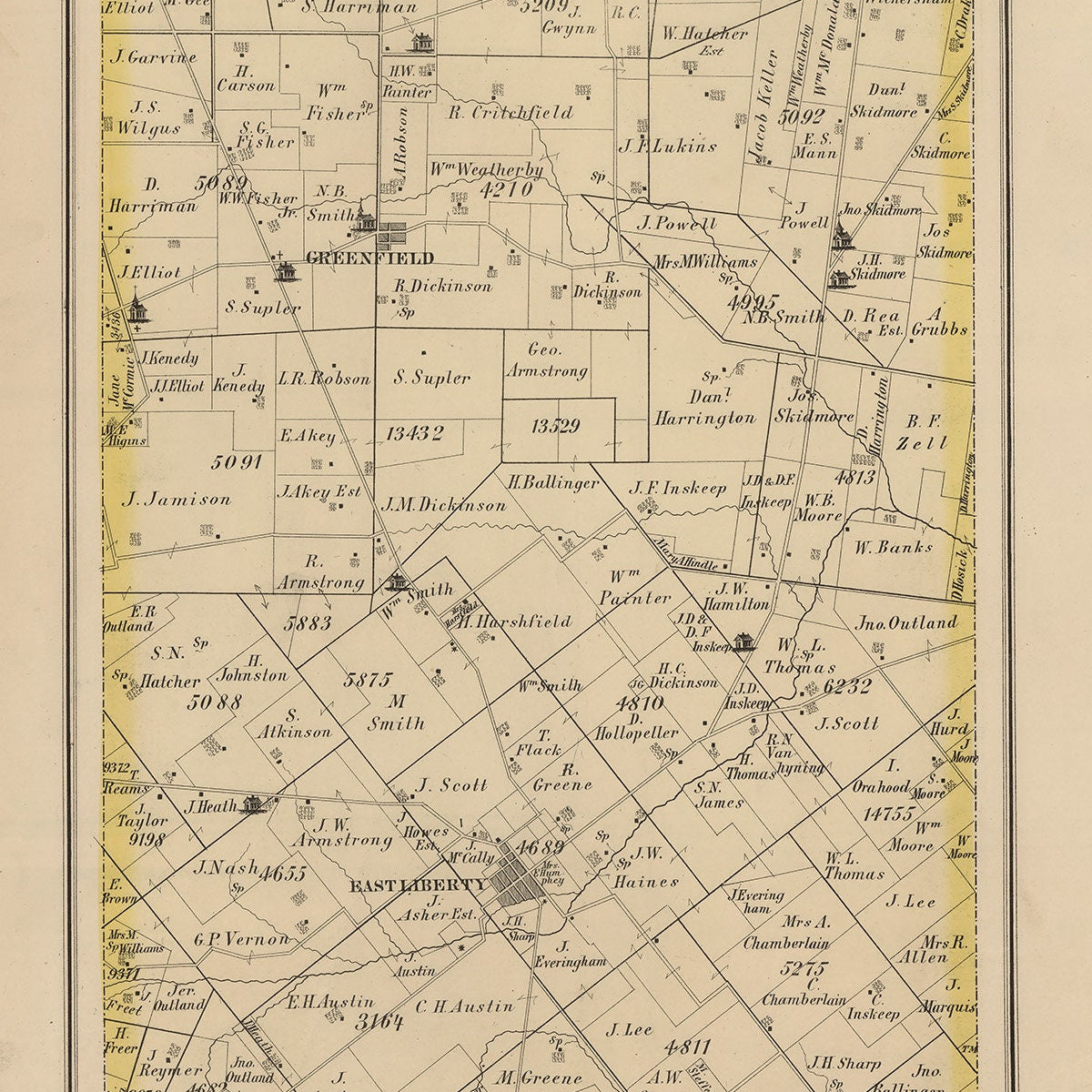 1875 Map of Perry Township Logan County Ohio – Genealogical Surveyor