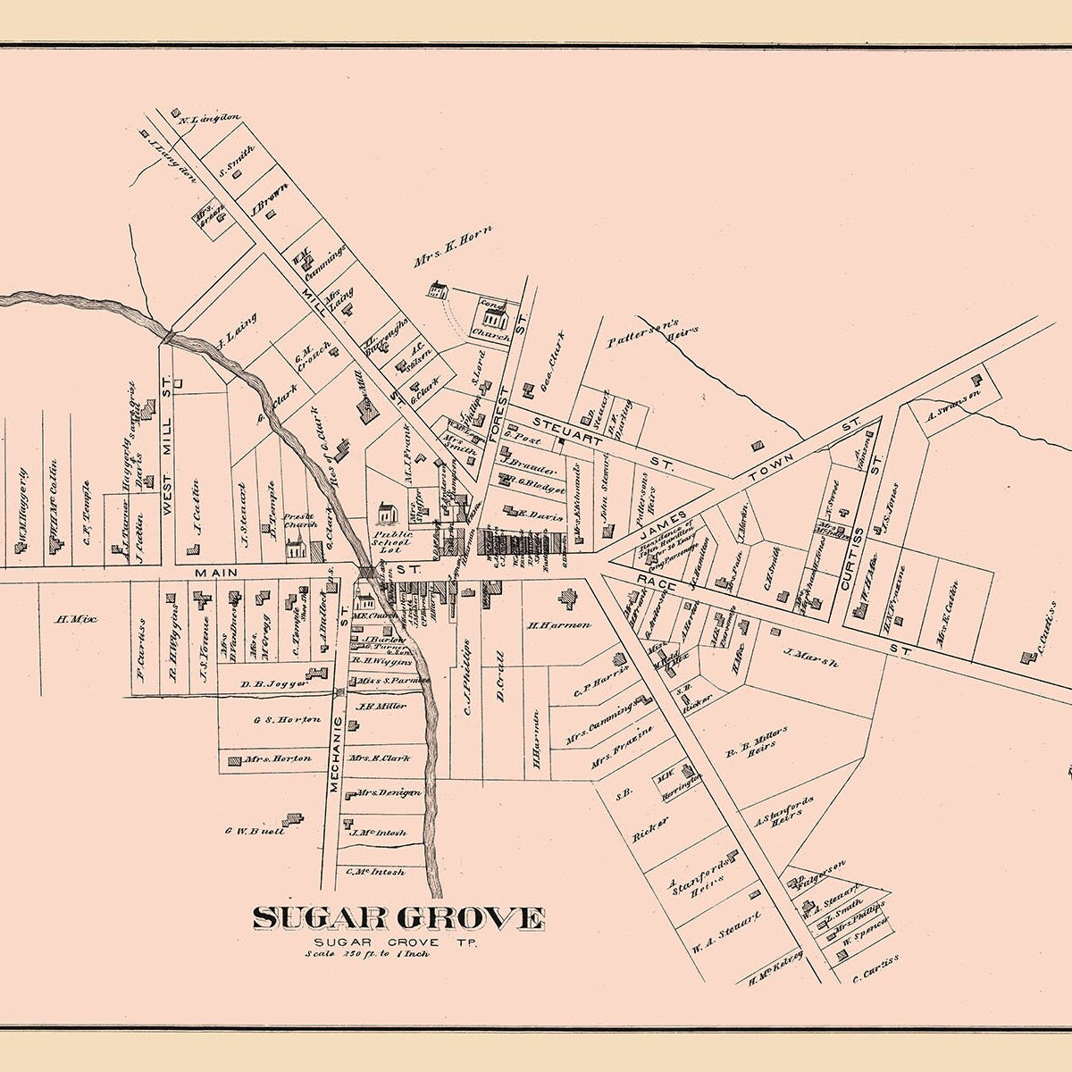 1878 Town Map of Sugar Grove Warren County Pennsylvania – Genealogical ...
