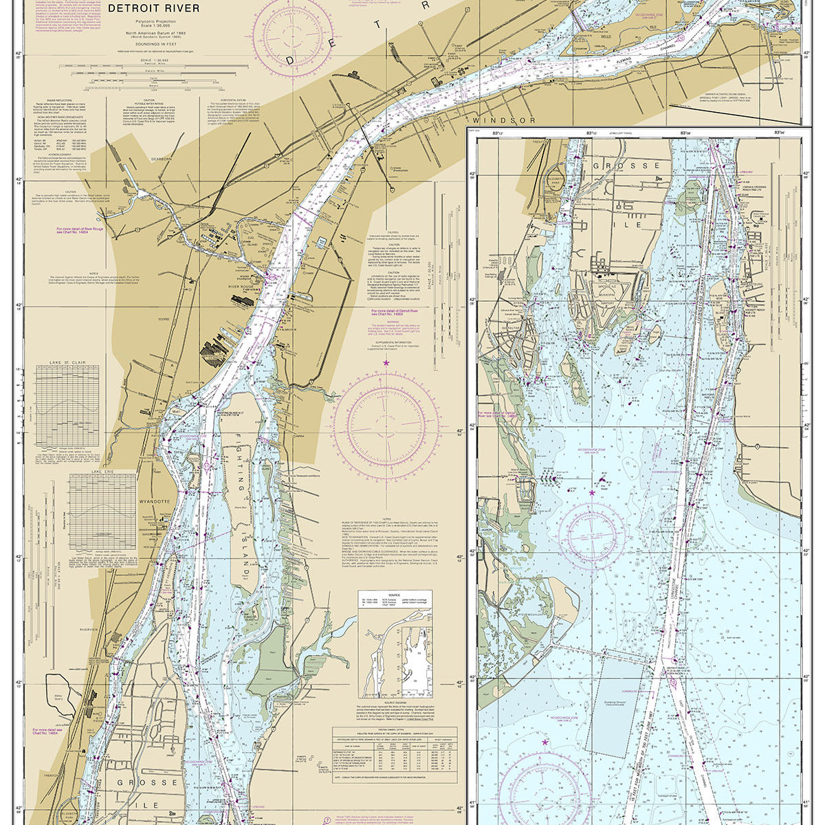 2018 Nautical Chart of Detroit River – Genealogical Surveyor