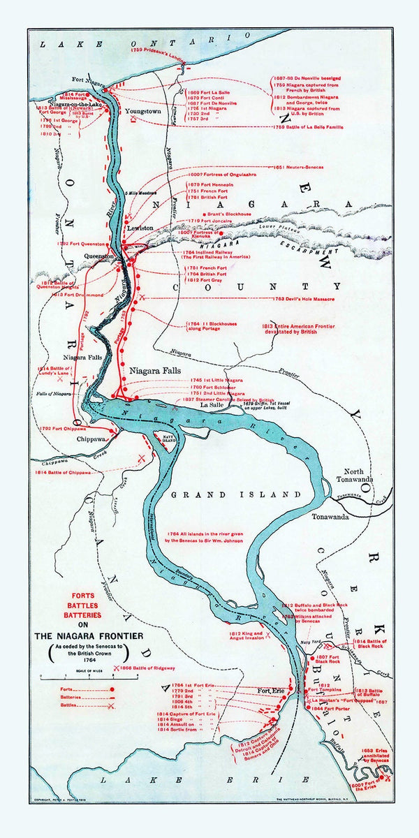 1764 Map of The Niagara Frontier Forts and Battles – Genealogical Surveyor