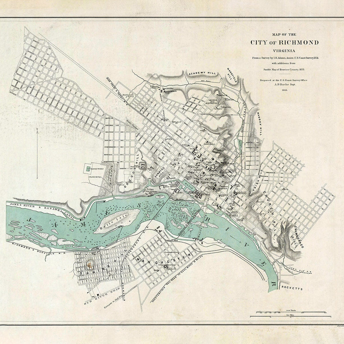 1864 Map of Richmond Virginia – Genealogical Surveyor
