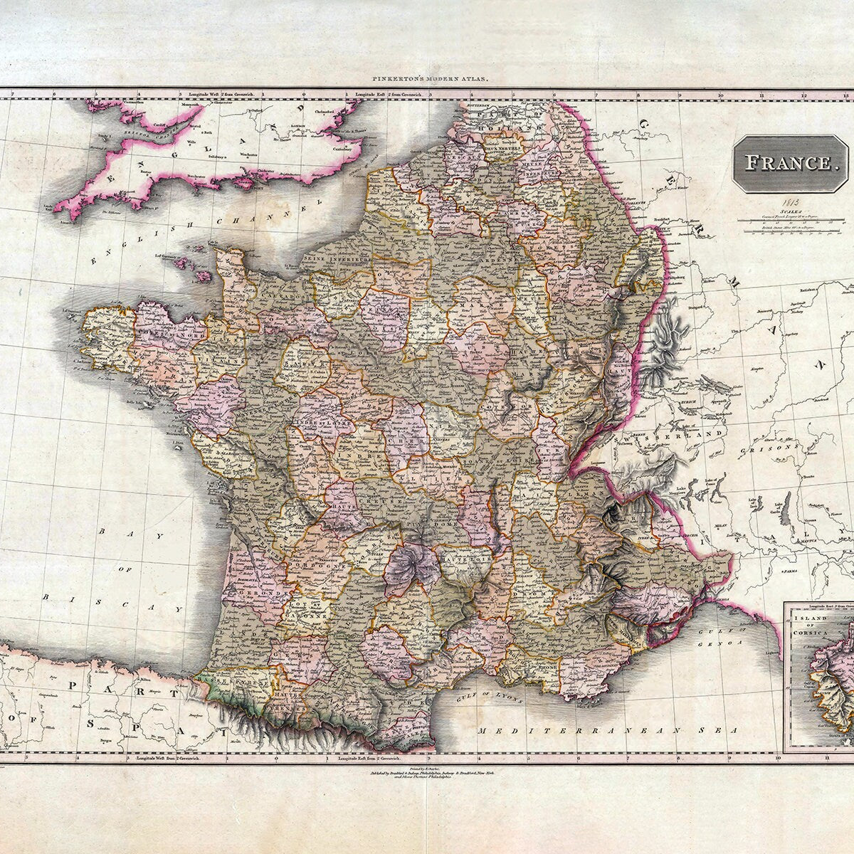 1813 Map of France – Genealogical Surveyor