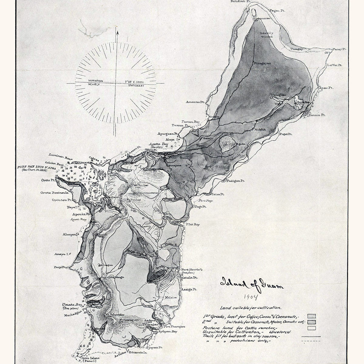 1904 Map of Island of Guam – Genealogical Surveyor