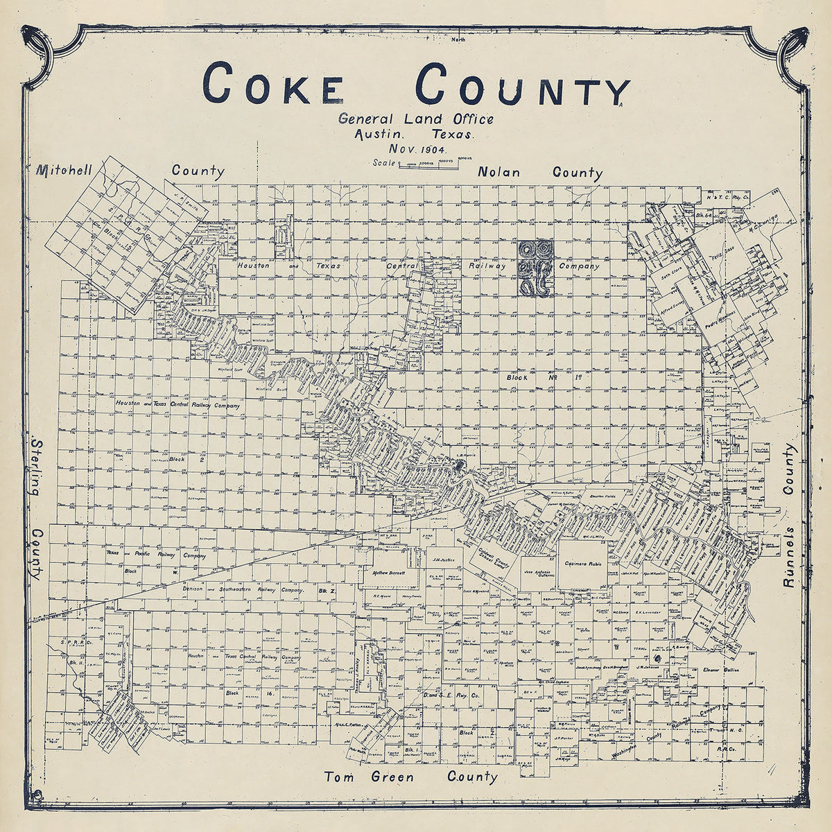 1904 Map of Coke County Texas – Genealogical Surveyor