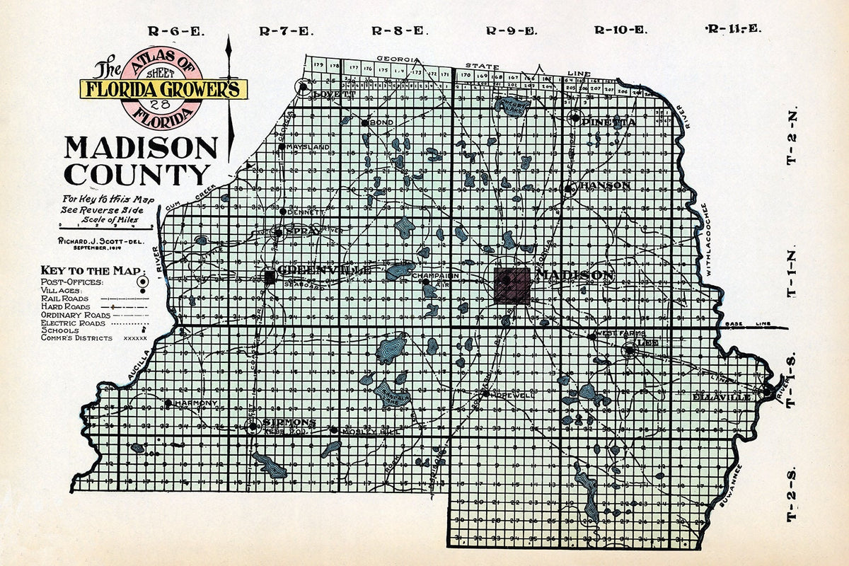 1914 Map of Madison County Florida – Genealogical Surveyor