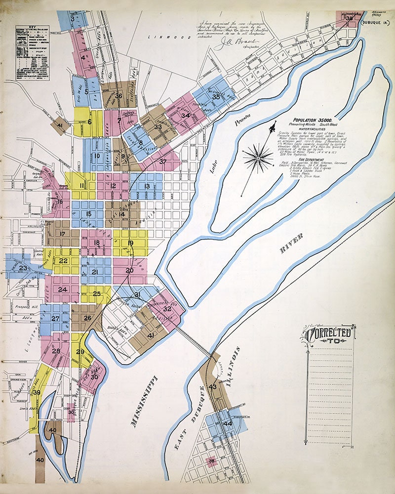 1891 Town Map of Dubuque Iowa – Genealogical Surveyor
