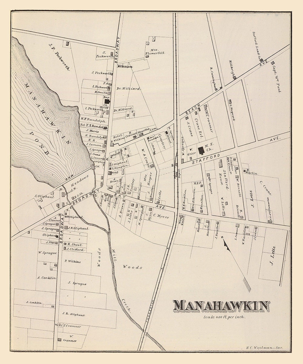 1878 Map of Manahawkin New Jersey – Genealogical Surveyor