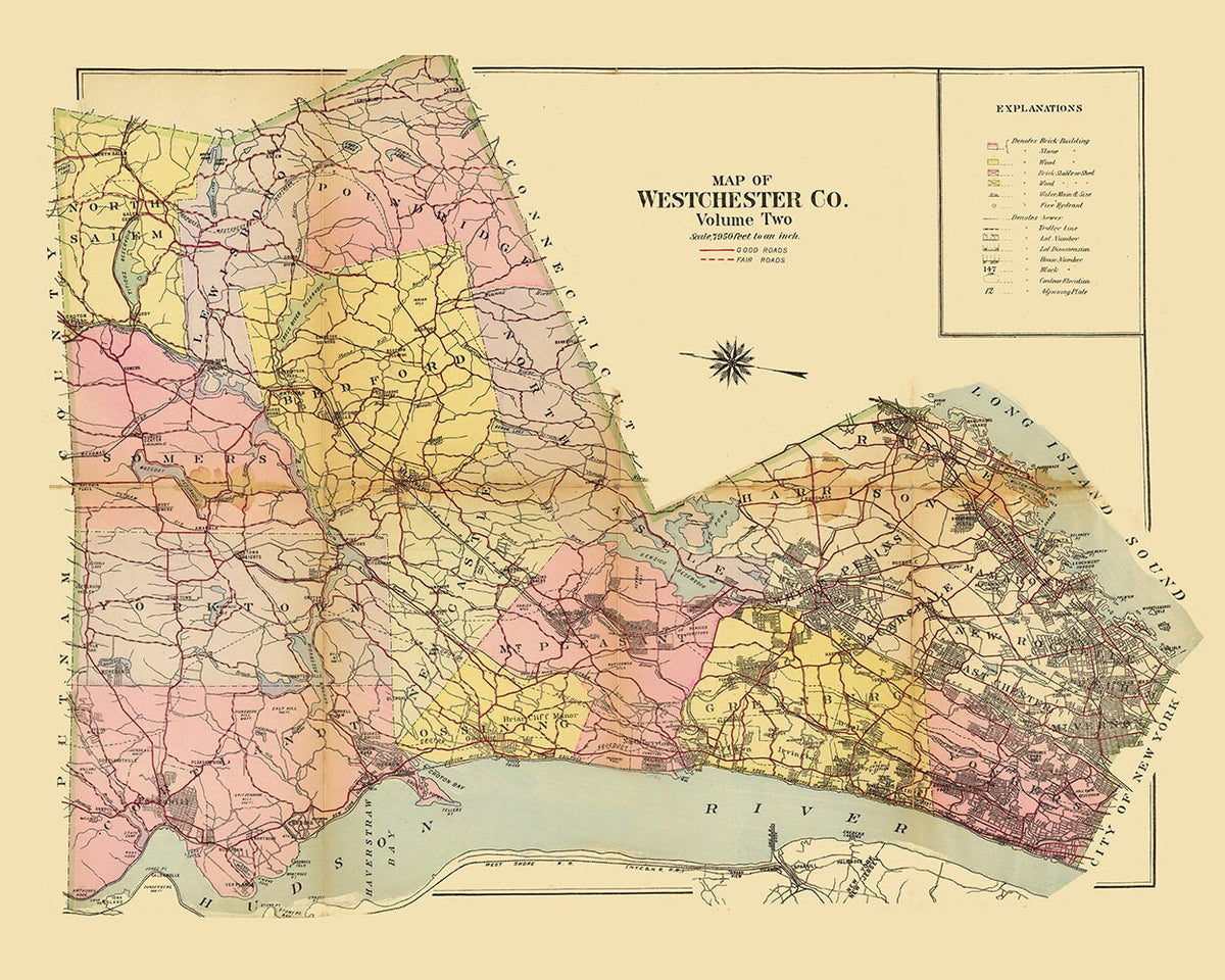 1914 Map of Westchester County New York – Genealogical Surveyor