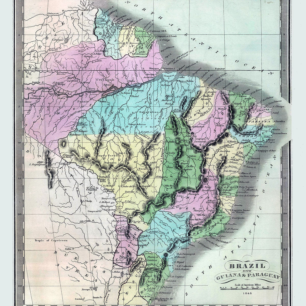 1848 Map of Brazil – Genealogical Surveyor