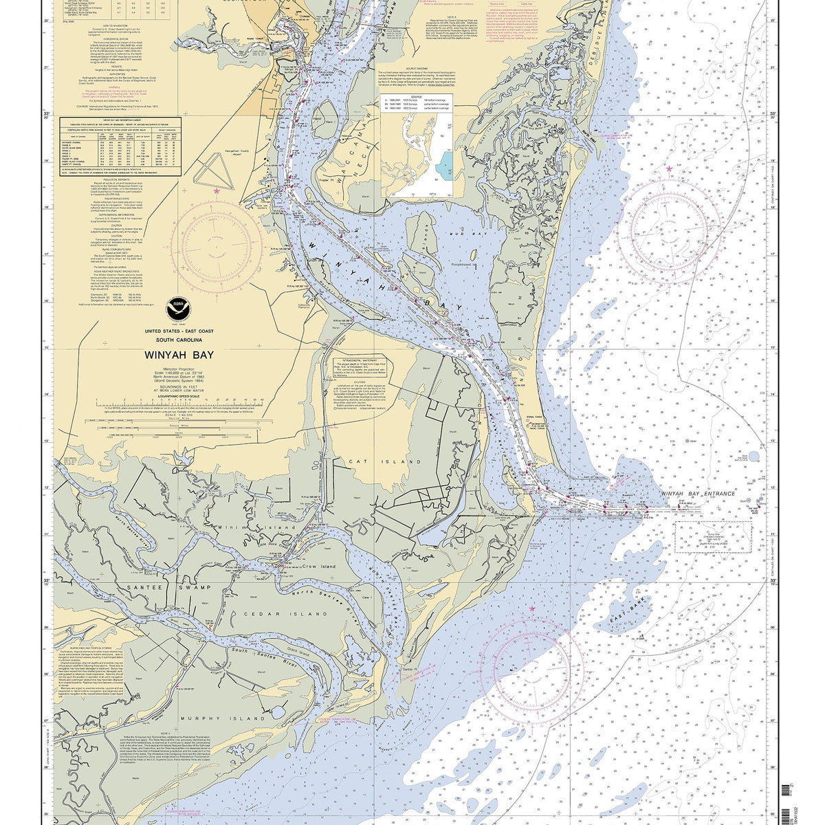 2006 Nautical Chart of Winyah Bay South Carolina Georgetown ...