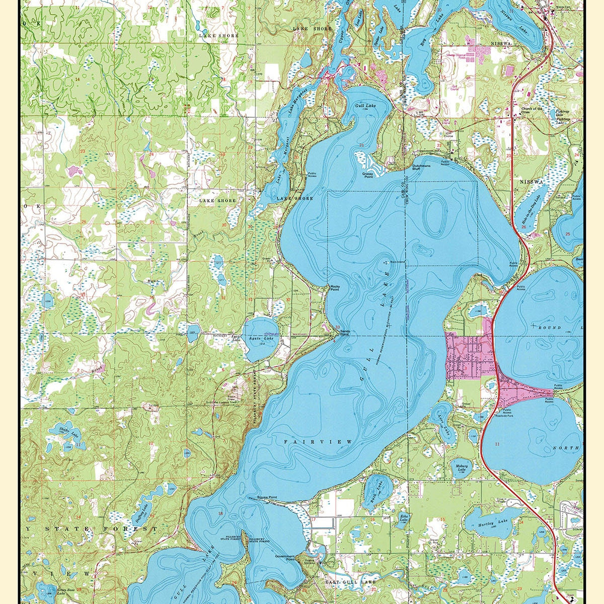 1995 Map of Gull Lake Minnesota – Genealogical Surveyor