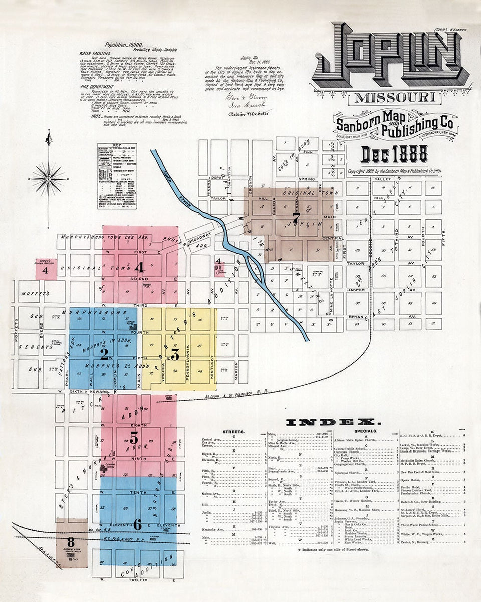 1888 Town Map of Joplin Missouri – Genealogical Surveyor