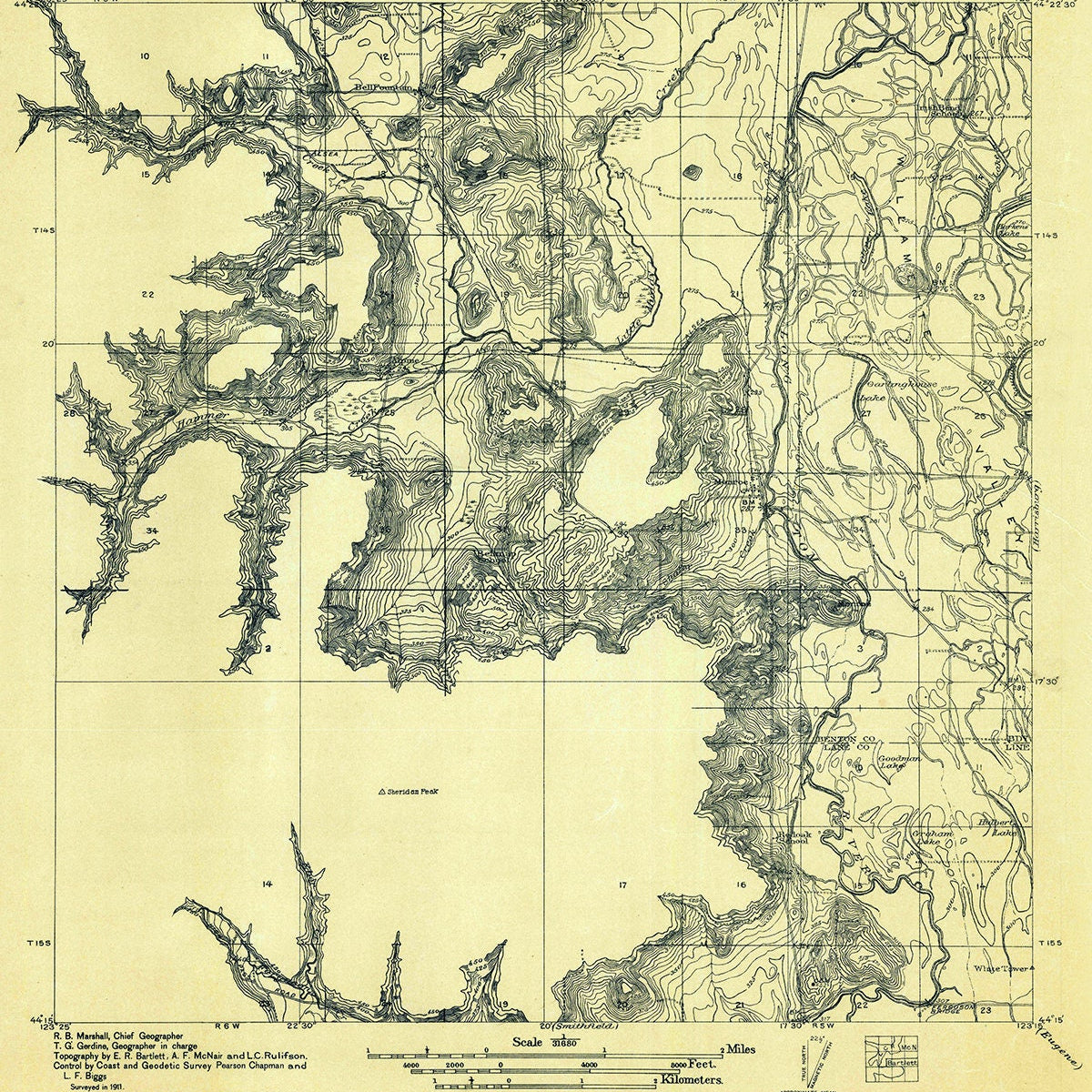 1911 Topo Map of Monroe Oregon – Genealogical Surveyor