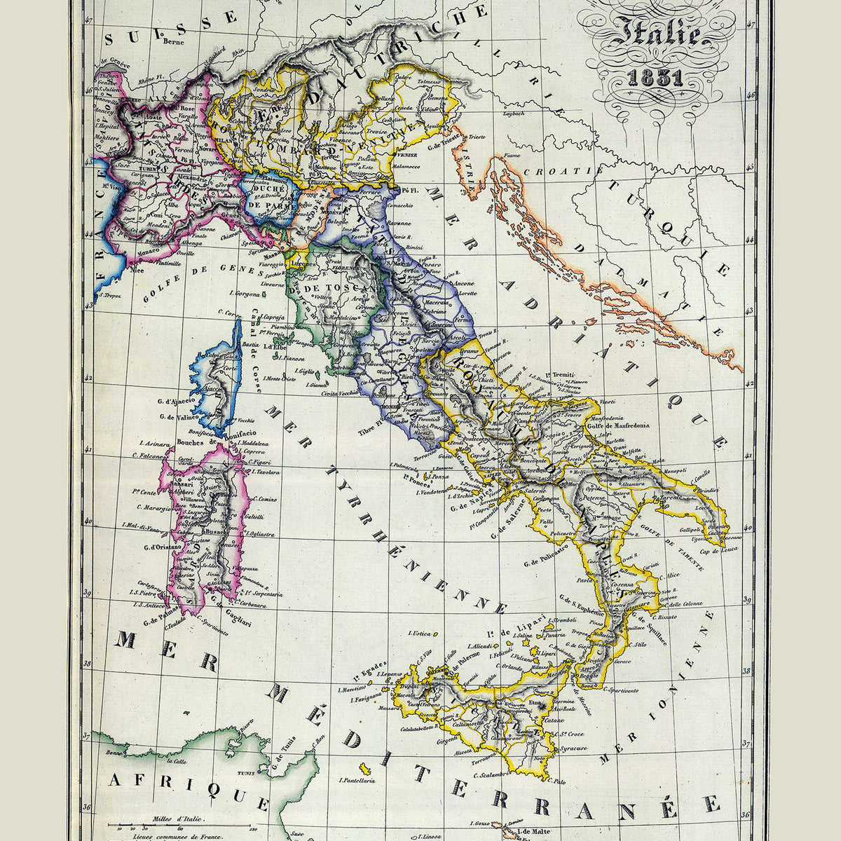 1831 Map of Italy – Genealogical Surveyor
