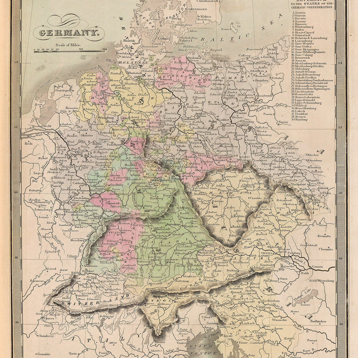 1849 Map of Germany – Genealogical Surveyor
