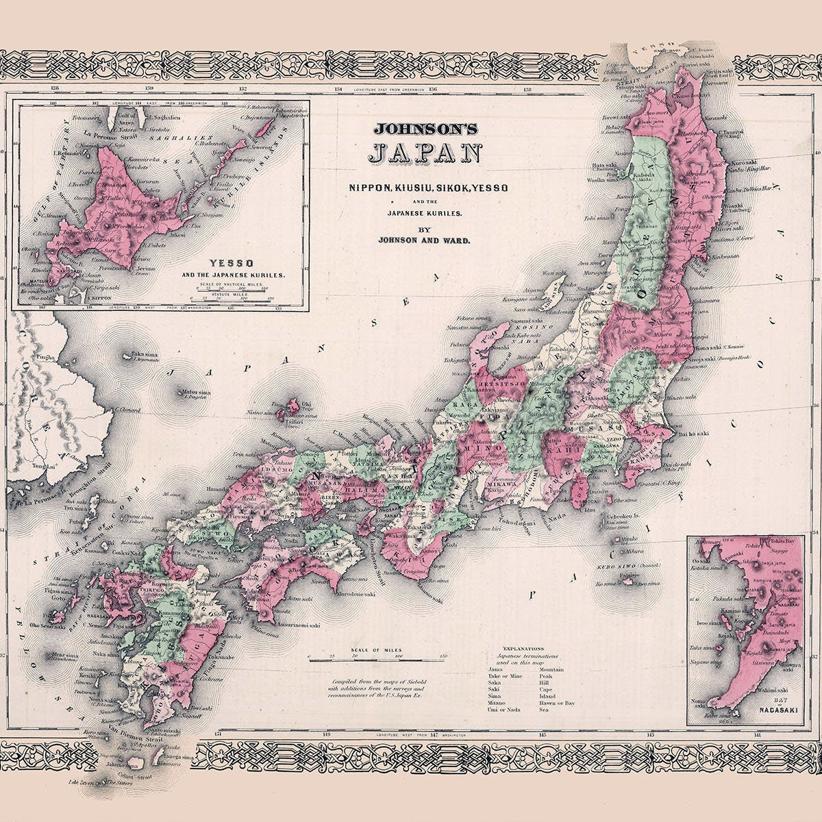 1865 Map of Japan – Genealogical Surveyor