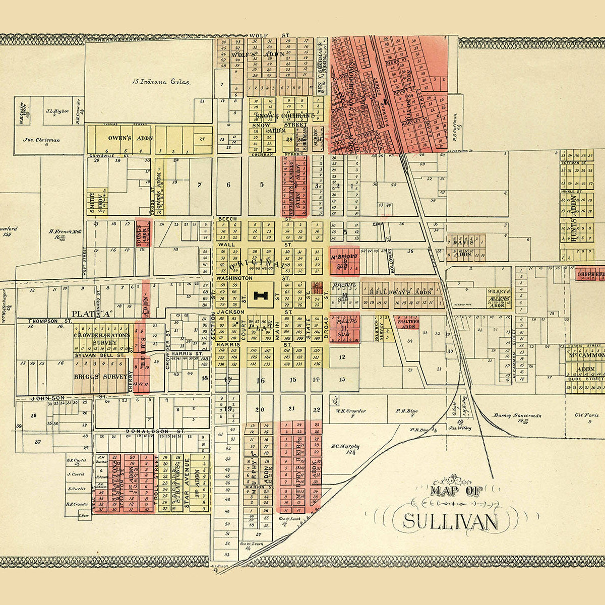 1899 Map of Sullivan Sullivan County Indiana – Genealogical Surveyor