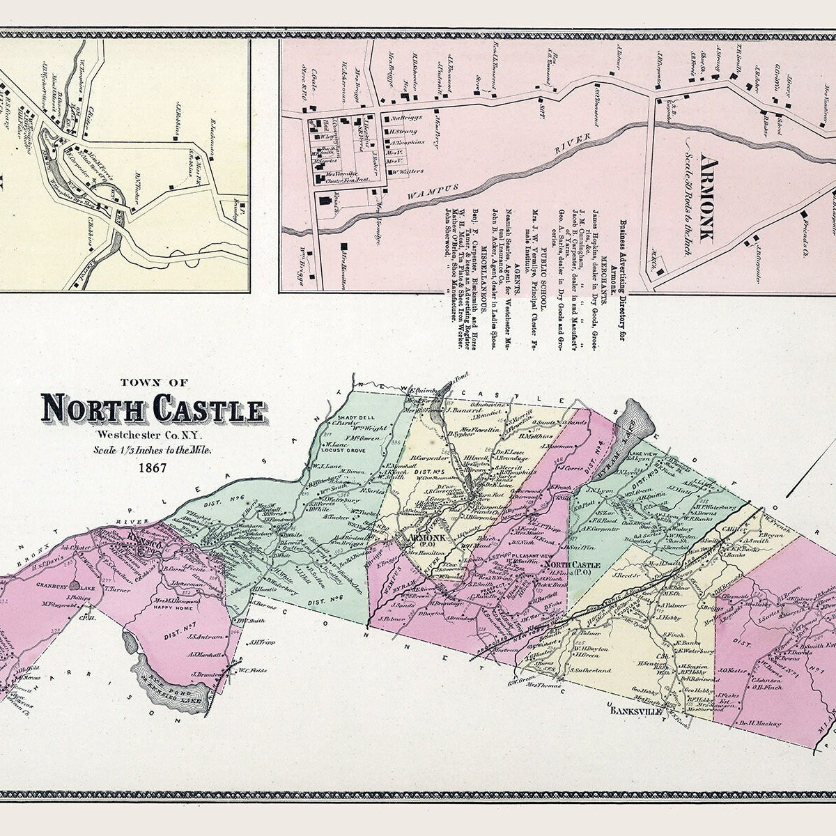 1867 Map of North Castle Westchester County New York – Genealogical ...