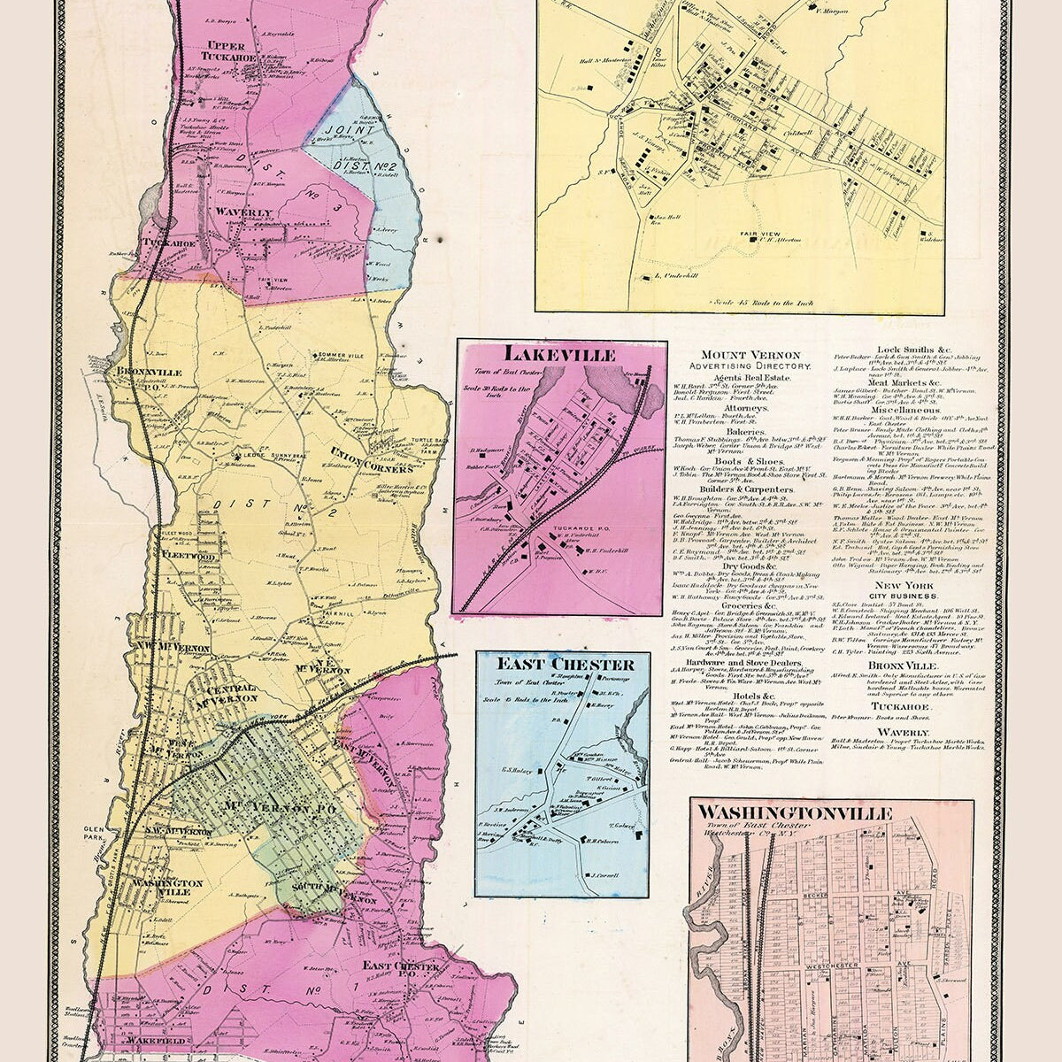 1868 Map of East Chester Westchester County New York – Genealogical ...