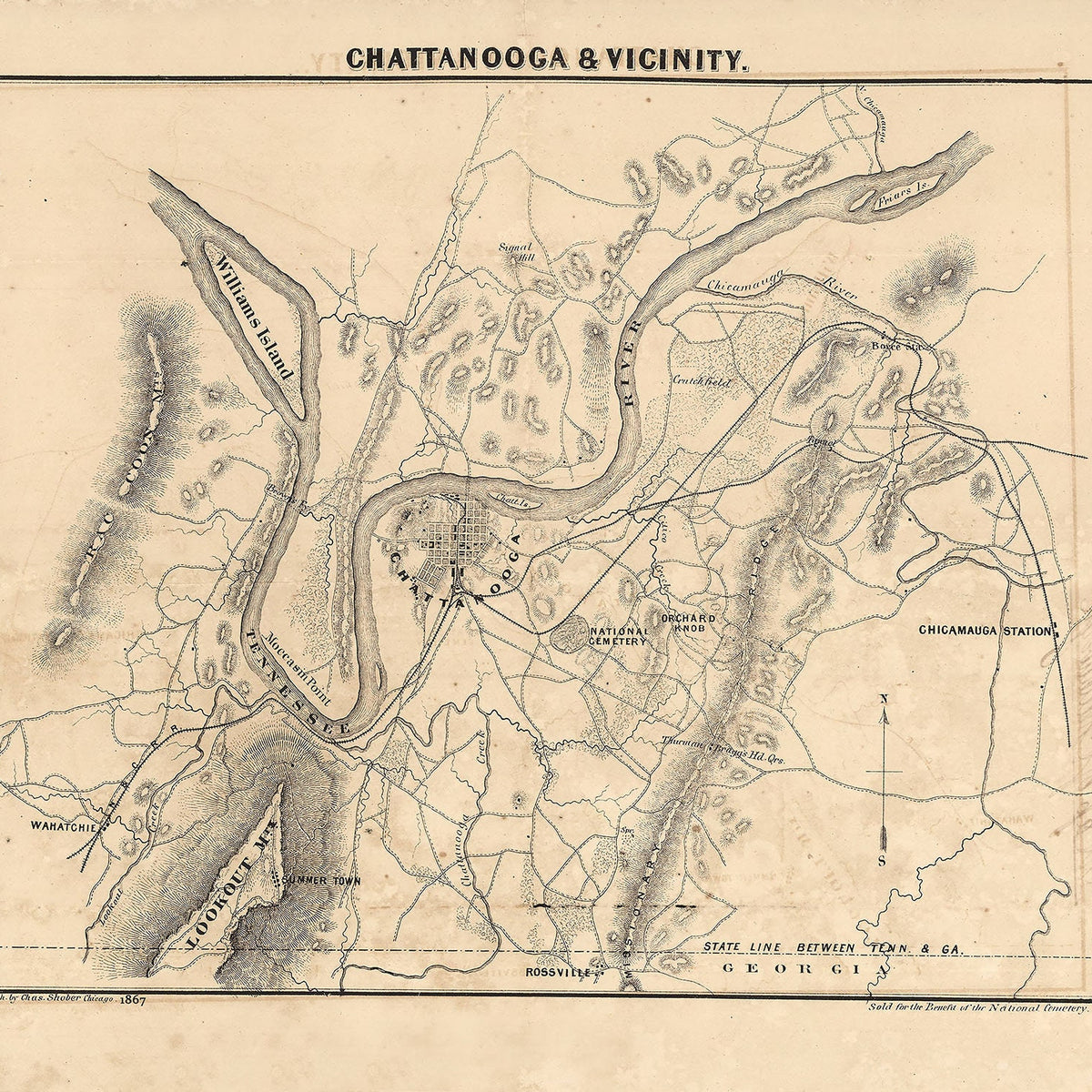 1867 Map of Chattanooga Tennessee – Genealogical Surveyor