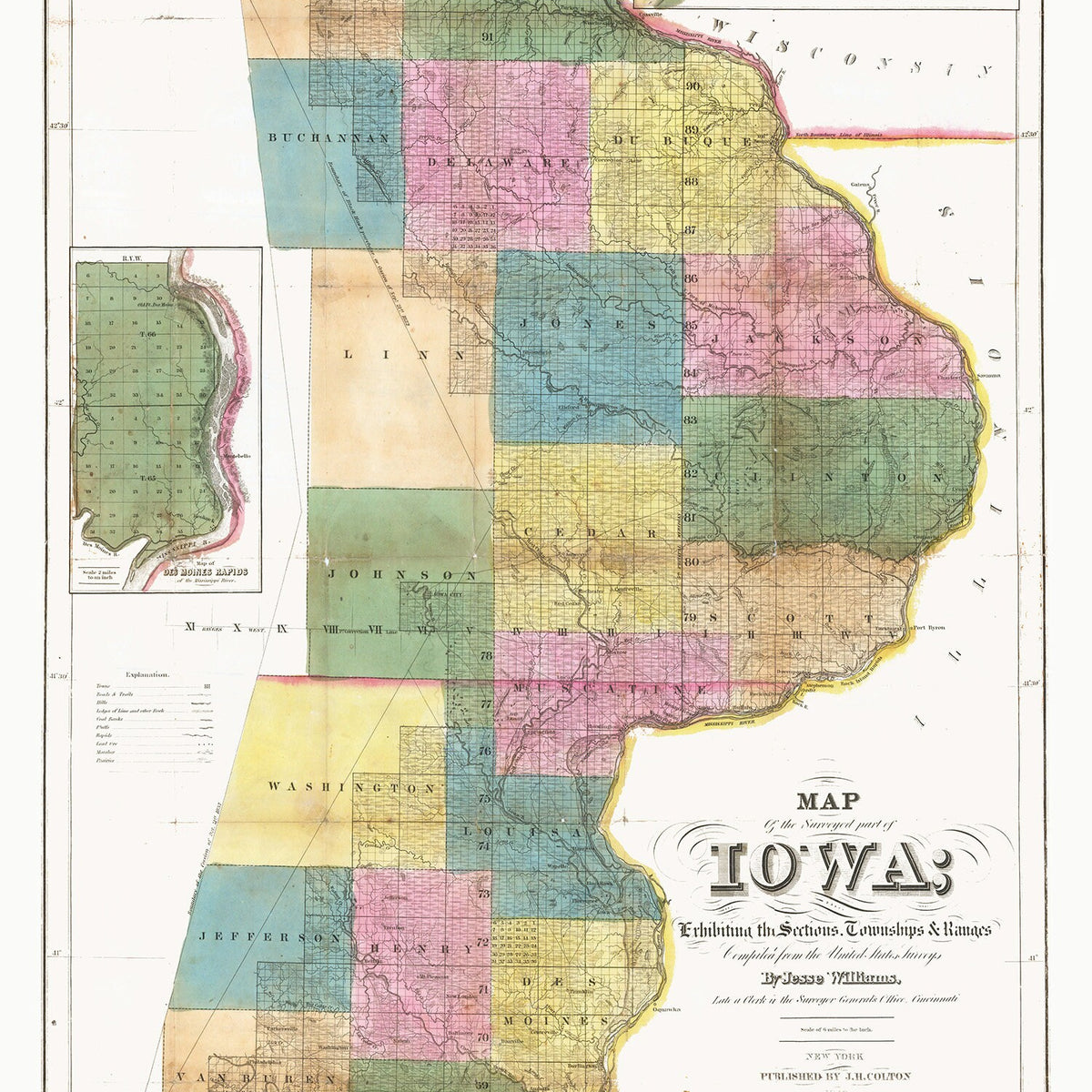 1840 Map of Iowa – Genealogical Surveyor