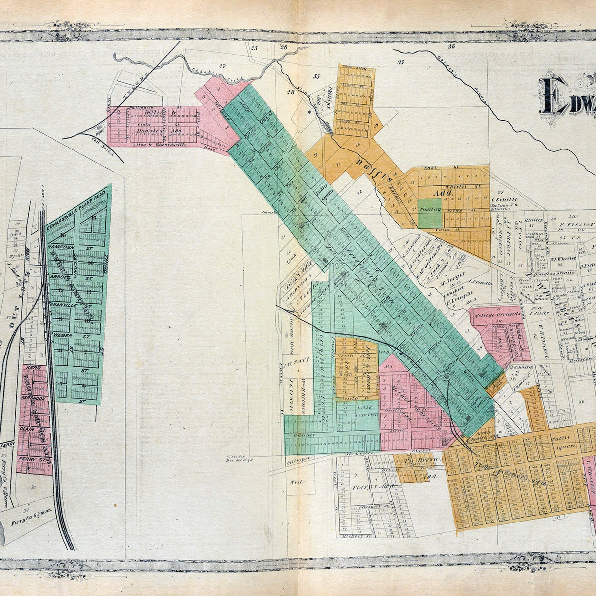 1873 Map of Edwardsville Madison County Illinois – Genealogical Surveyor