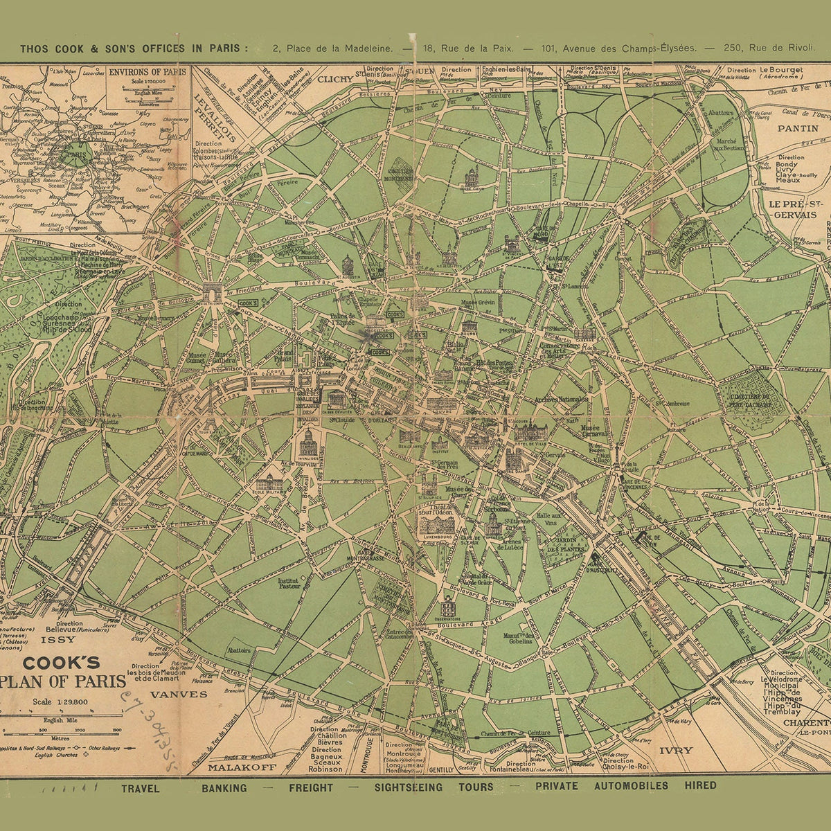 1920 Map of Paris France – Genealogical Surveyor