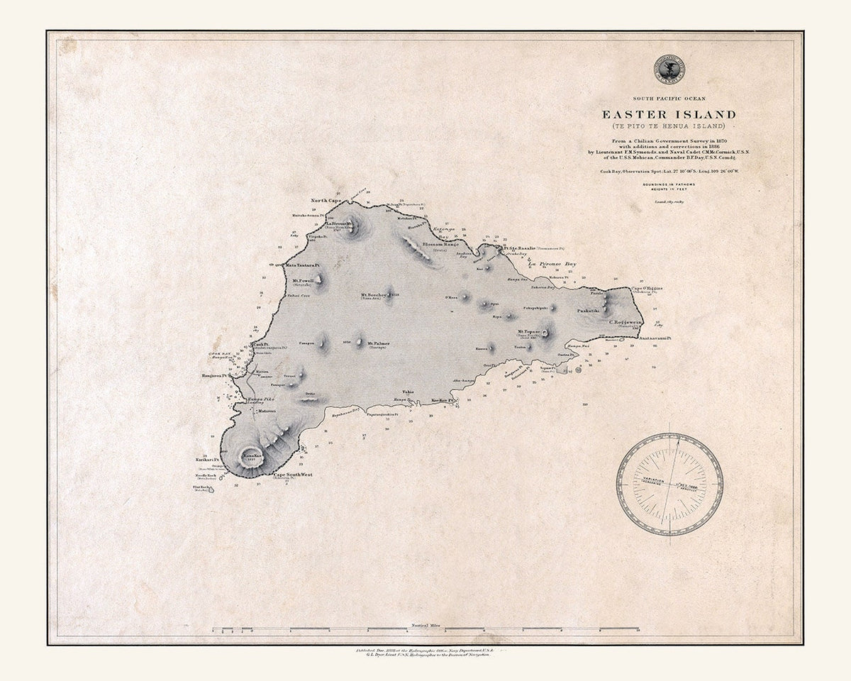 1888 Map of Easter Island – Genealogical Surveyor