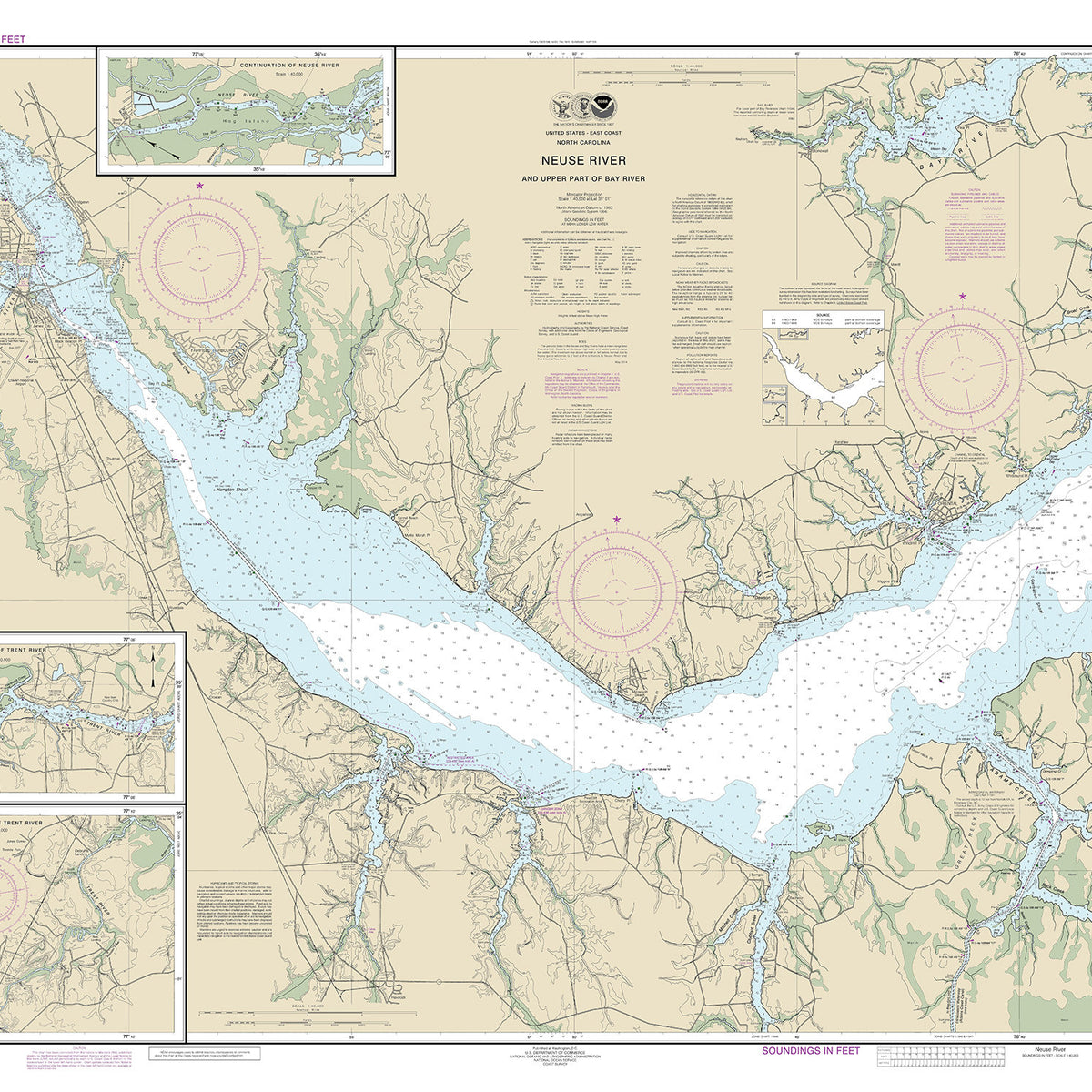 2022 Nautical Chart of the Neuse River North Carolina – Genealogical ...