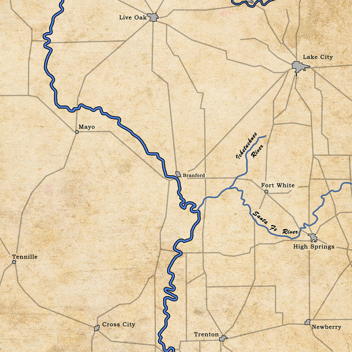 Map of The Suwannee River Florida – Genealogical Surveyor