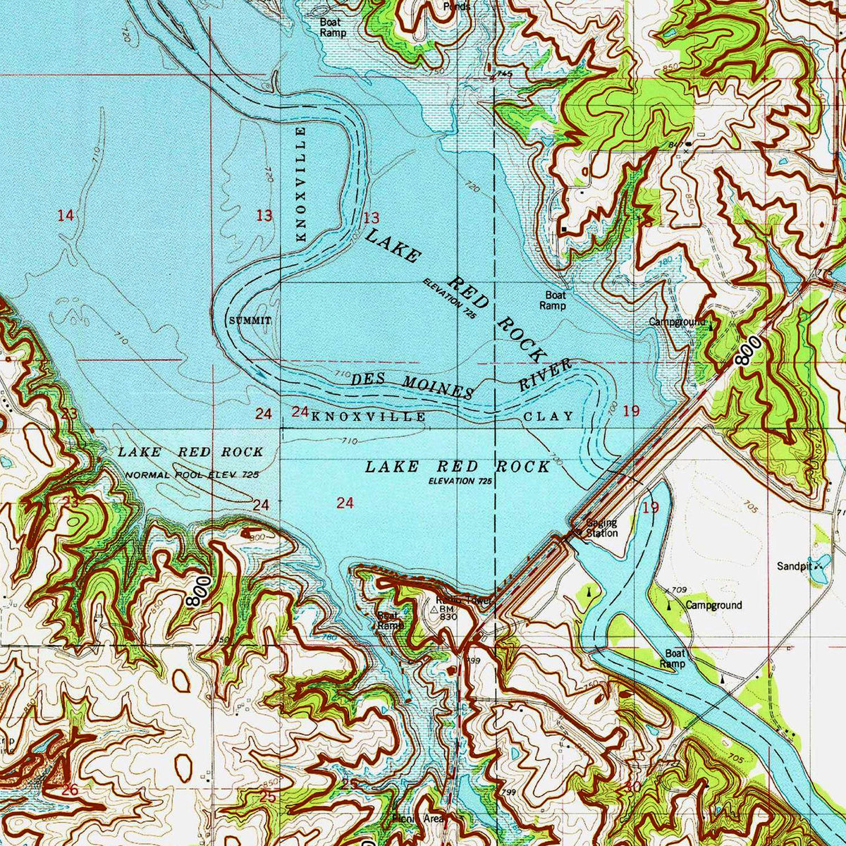 1966 Map of Lake Red Rock Iowa – Genealogical Surveyor
